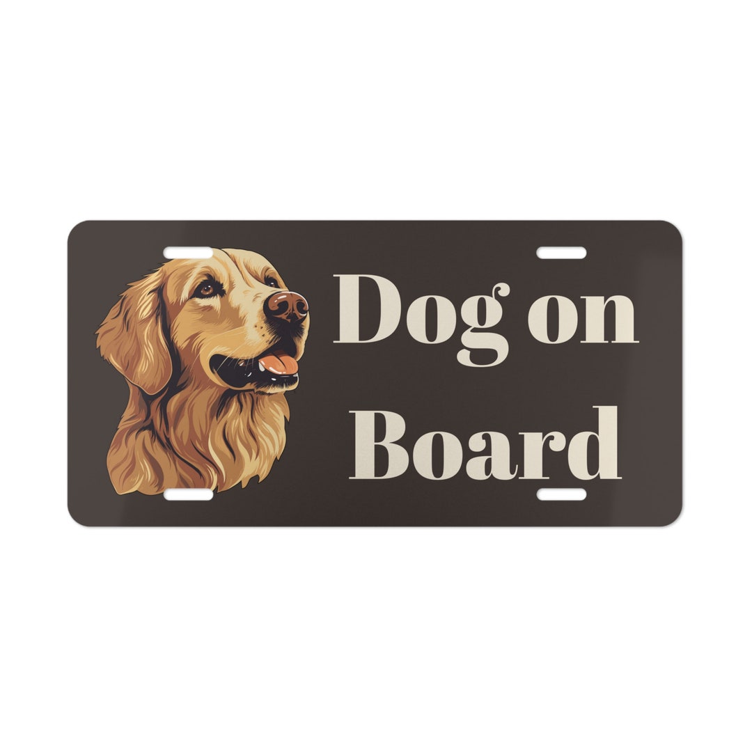 Golden Retriever- Dog on Board Decor License Plate - Etsy