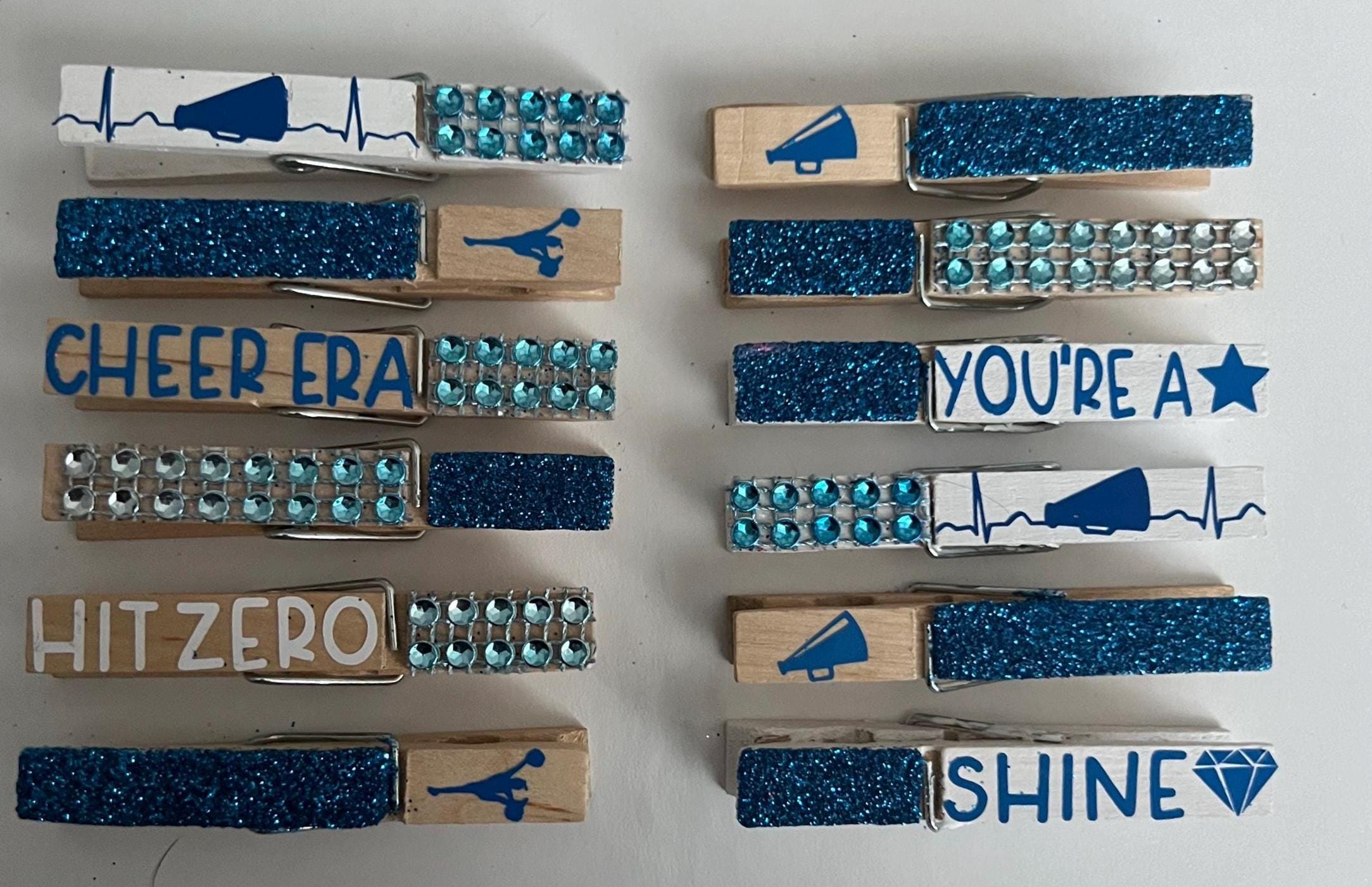 12 Pack Spirit Comp Pins, Cheer Pins, Cheer Clothespins, Cheer ...