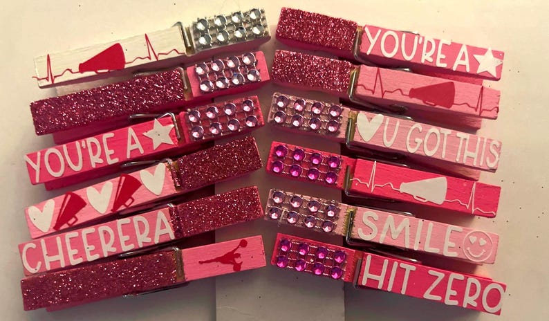 12 Pack Spirit Comp Pins, Cheer Pins, Cheer Clothespins, Cheer ...