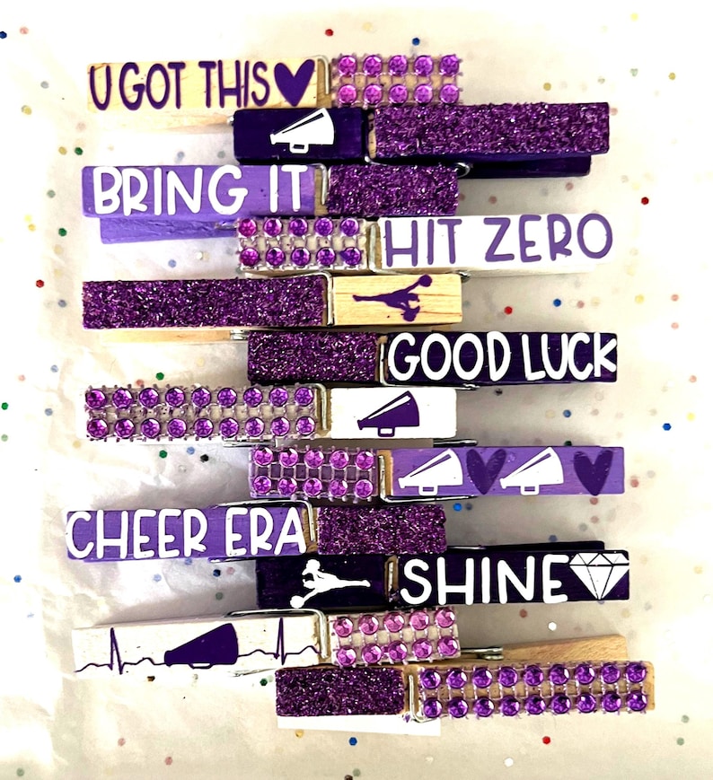 12 Pack Spirit Comp Pins, Cheer Pins, Cheer Clothespins, Cheer ...