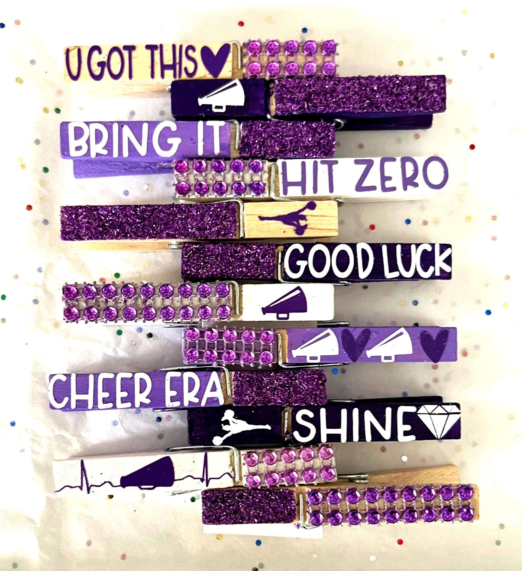 12 Pack Spirit Comp Pins, Cheer Pins, Cheer Clothespins, Cheer ...