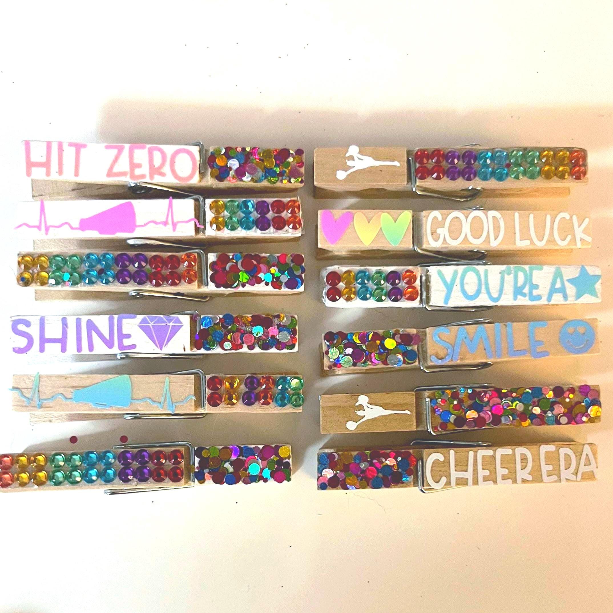12 Pack Spirit Comp Pins, Cheer Pins, Cheer Clothespins, Cheer ...