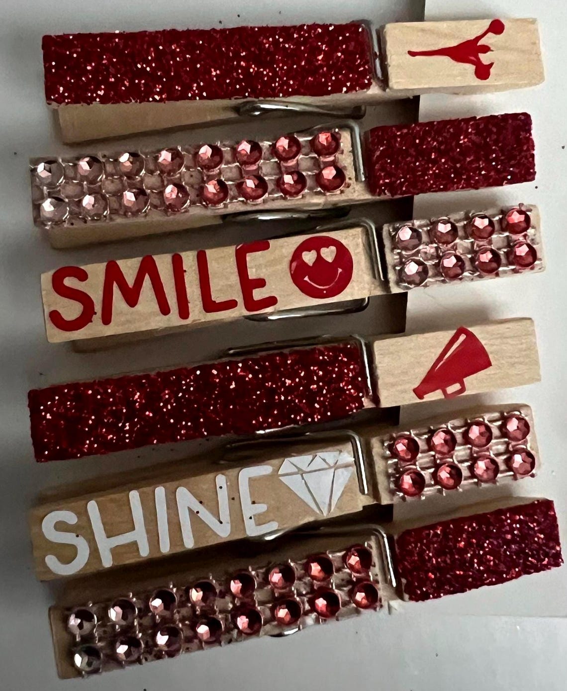12 Pack Spirit Comp Pins, Cheer Pins, Cheer Clothespins, Cheer ...