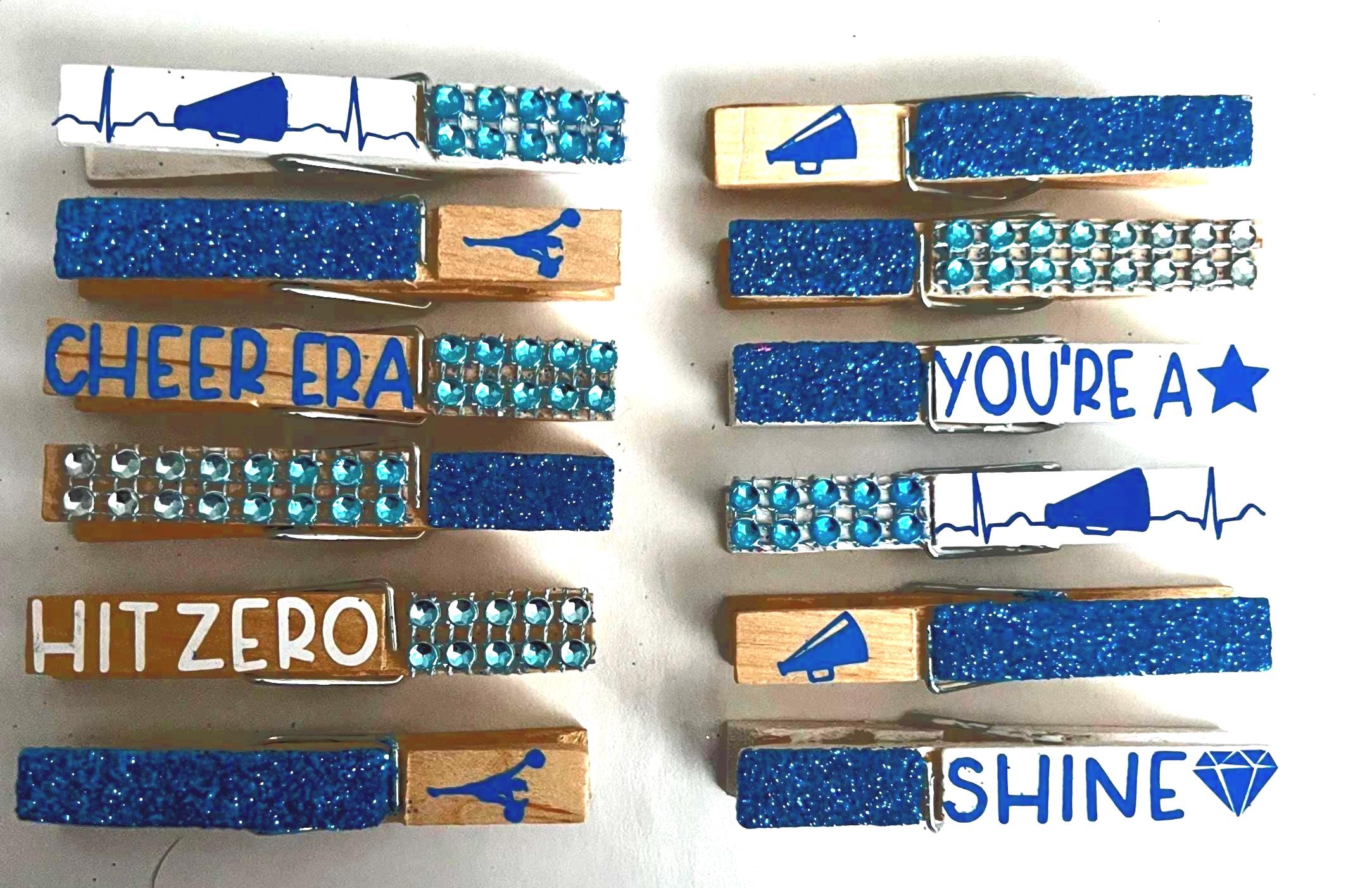 12 Pack Spirit Comp Pins, Cheer Pins, Cheer Clothespins, Cheer ...