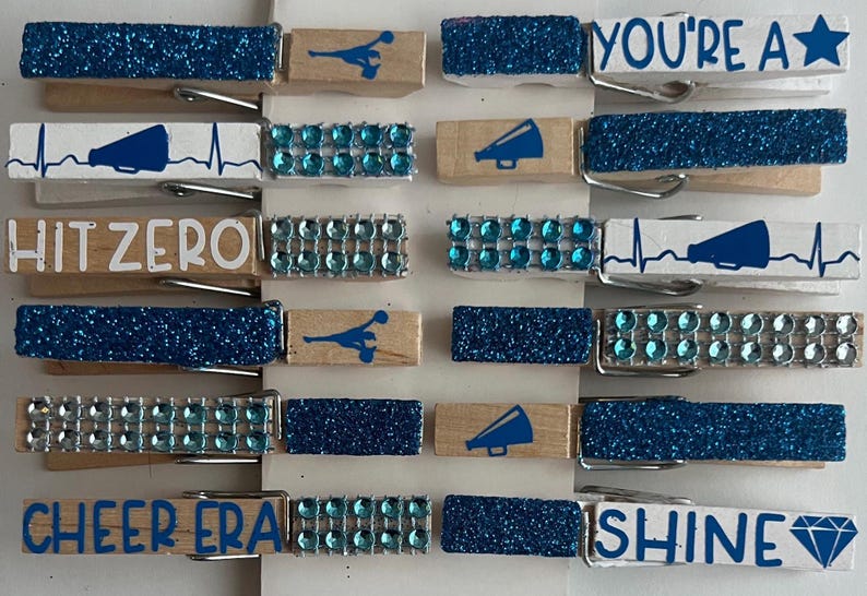 12 Pack Spirit Comp Pins, Cheer Pins, Cheer Clothespins, Cheer ...