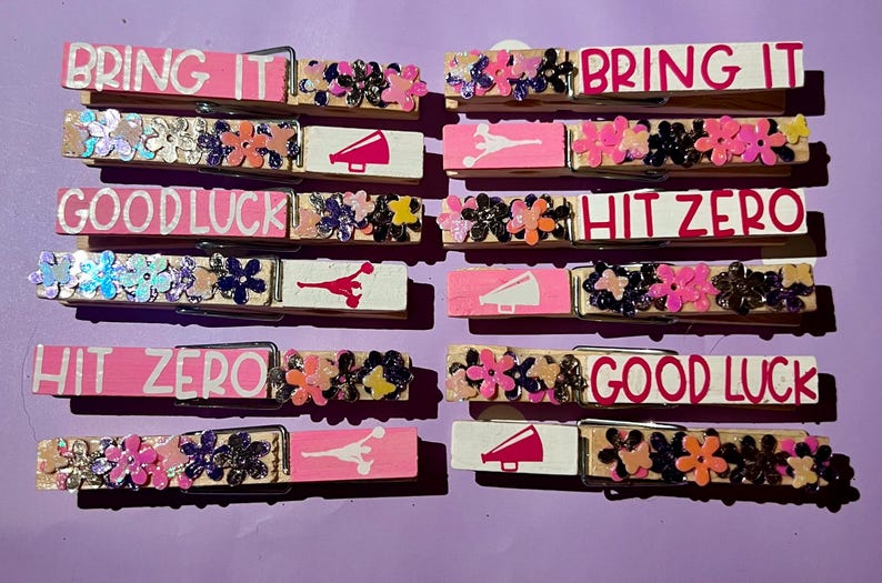 12 Pack Spirit Comp Pins, Cheer Pins, Cheer Clothespins, Cheer ...
