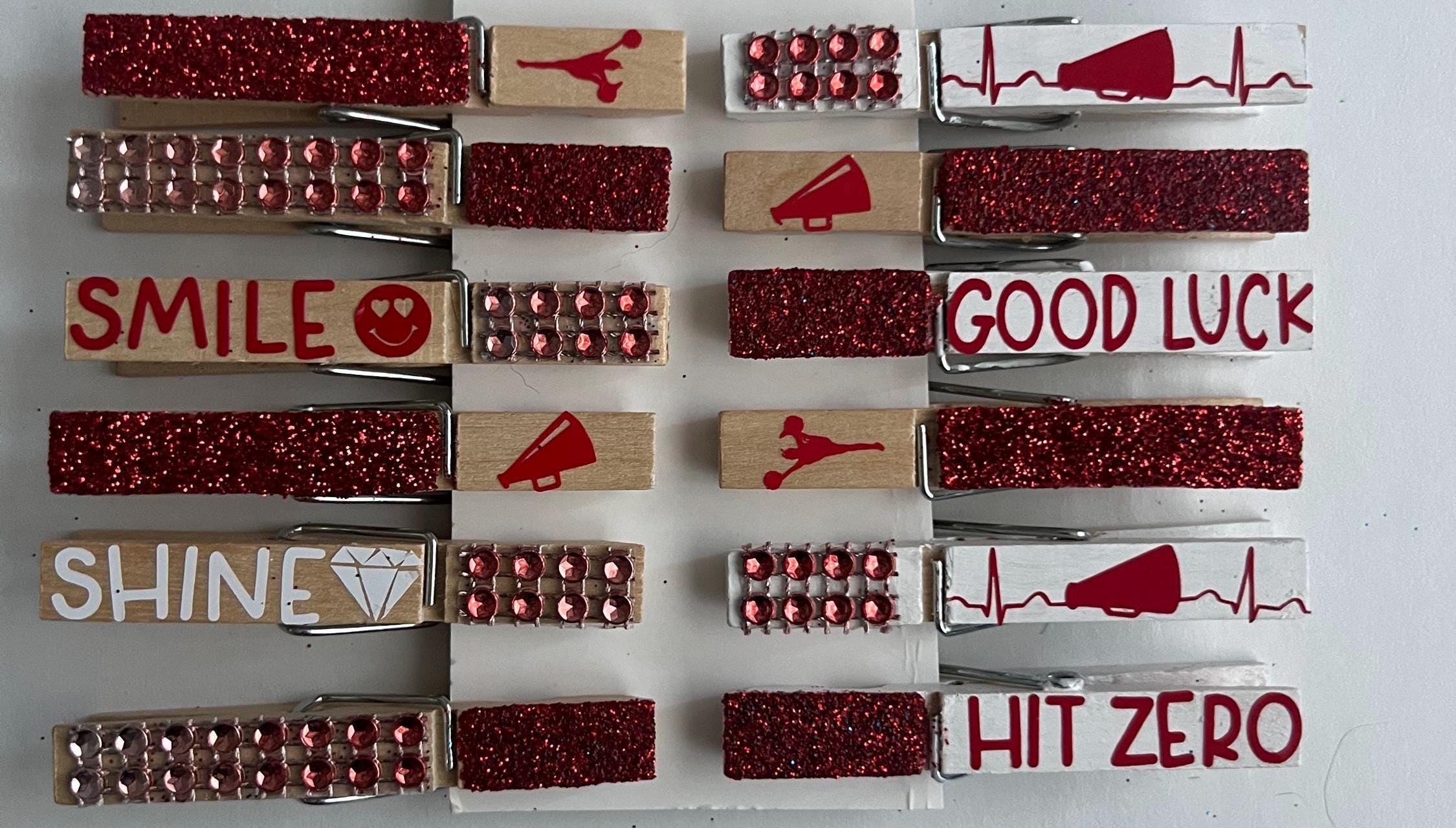 12 Pack Spirit Comp Pins, Cheer Pins, Cheer Clothespins, Cheer ...