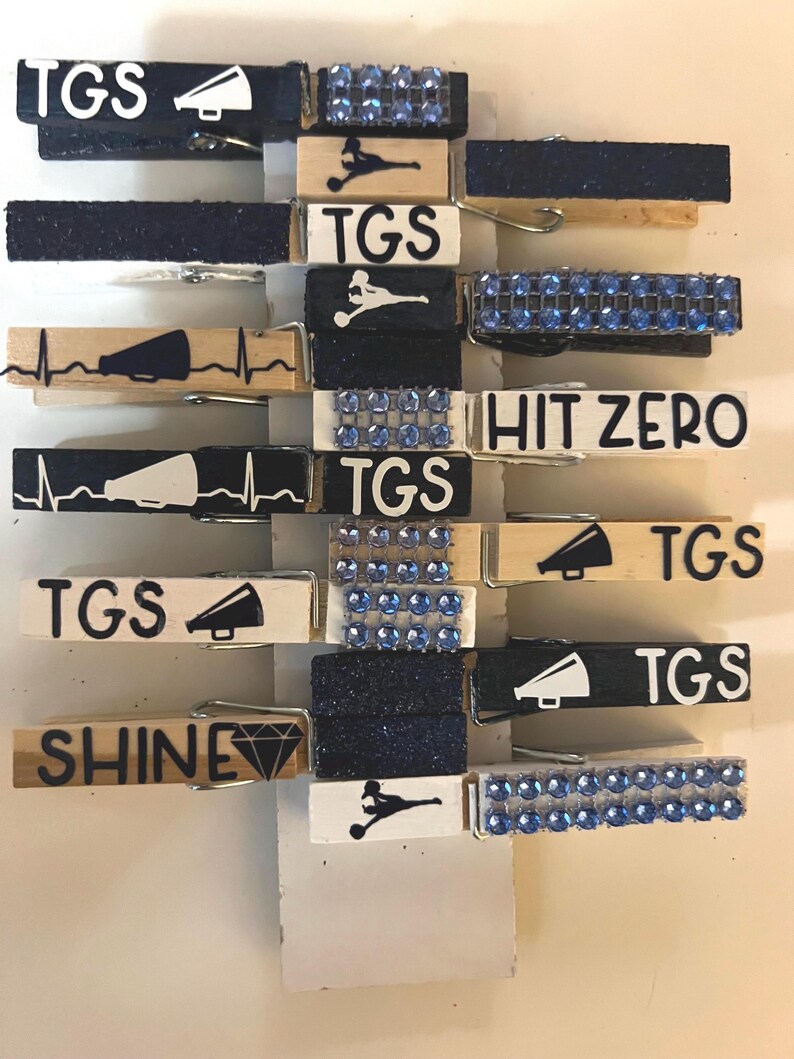12 Pack Spirit Comp Pins, Cheer Pins, Cheer Clothespins, Cheer ...