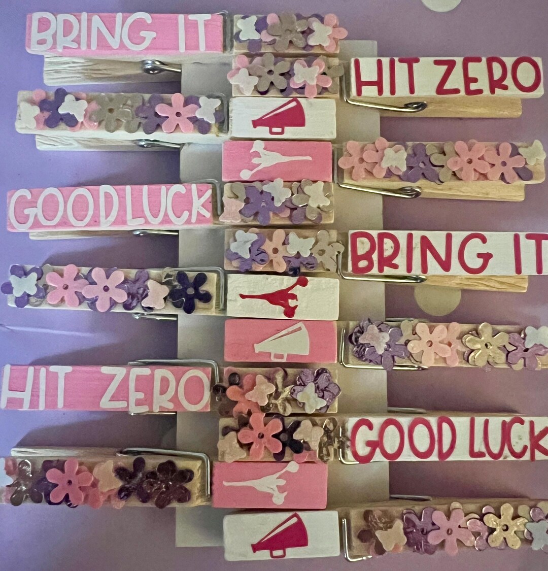 12 Pack Spirit Comp Pins, Cheer Pins, Cheer Clothespins, Cheer ...