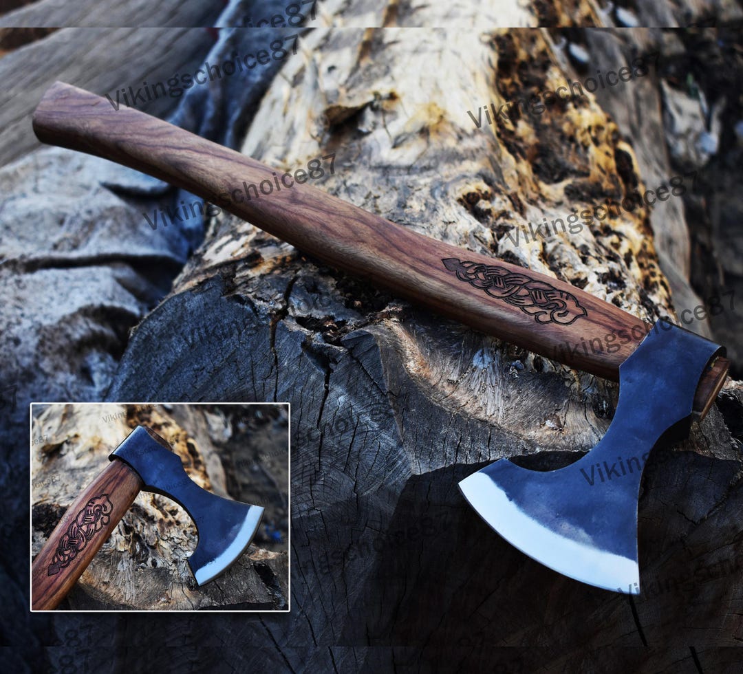 Viking OUROBOROS Axe With Engraved, Viking Axe, Battle Axe ,rose ...
