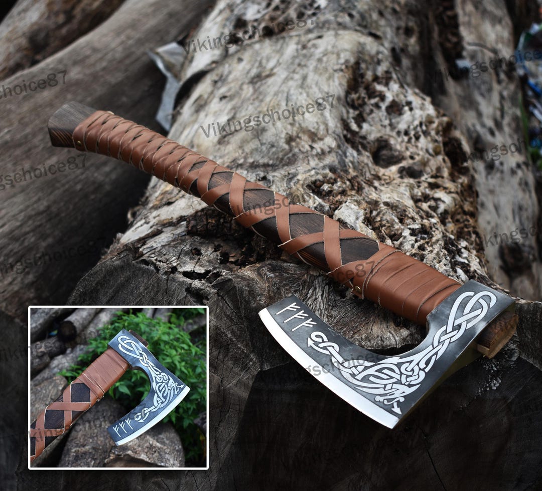 Viking King Ragnar Axe, Beautiful Black Axe ,camping Axe, Hand Forged ...
