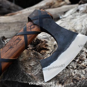 RAGNAR VIKING AXE Forged Camping Axe With Rose Wood Shaft, Viking ...