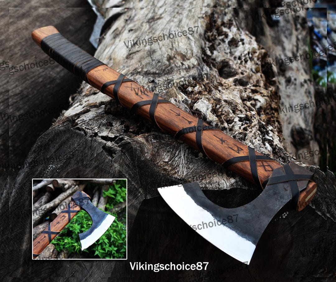 RAGNAR VIKING AXE Forged Camping Axe With Rose Wood Shaft, Viking ...