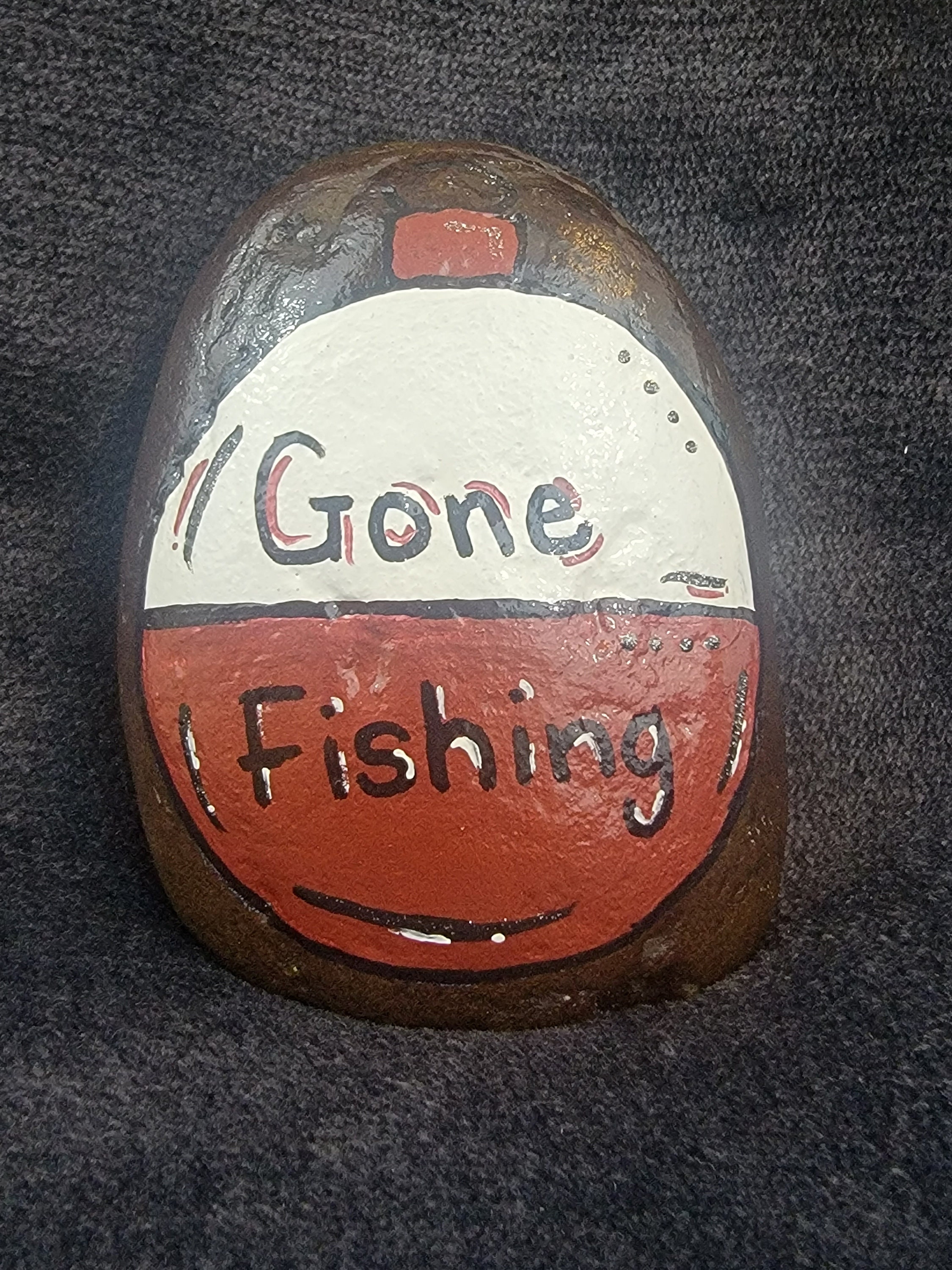 Gone Fishing Painted Rock - Etsy