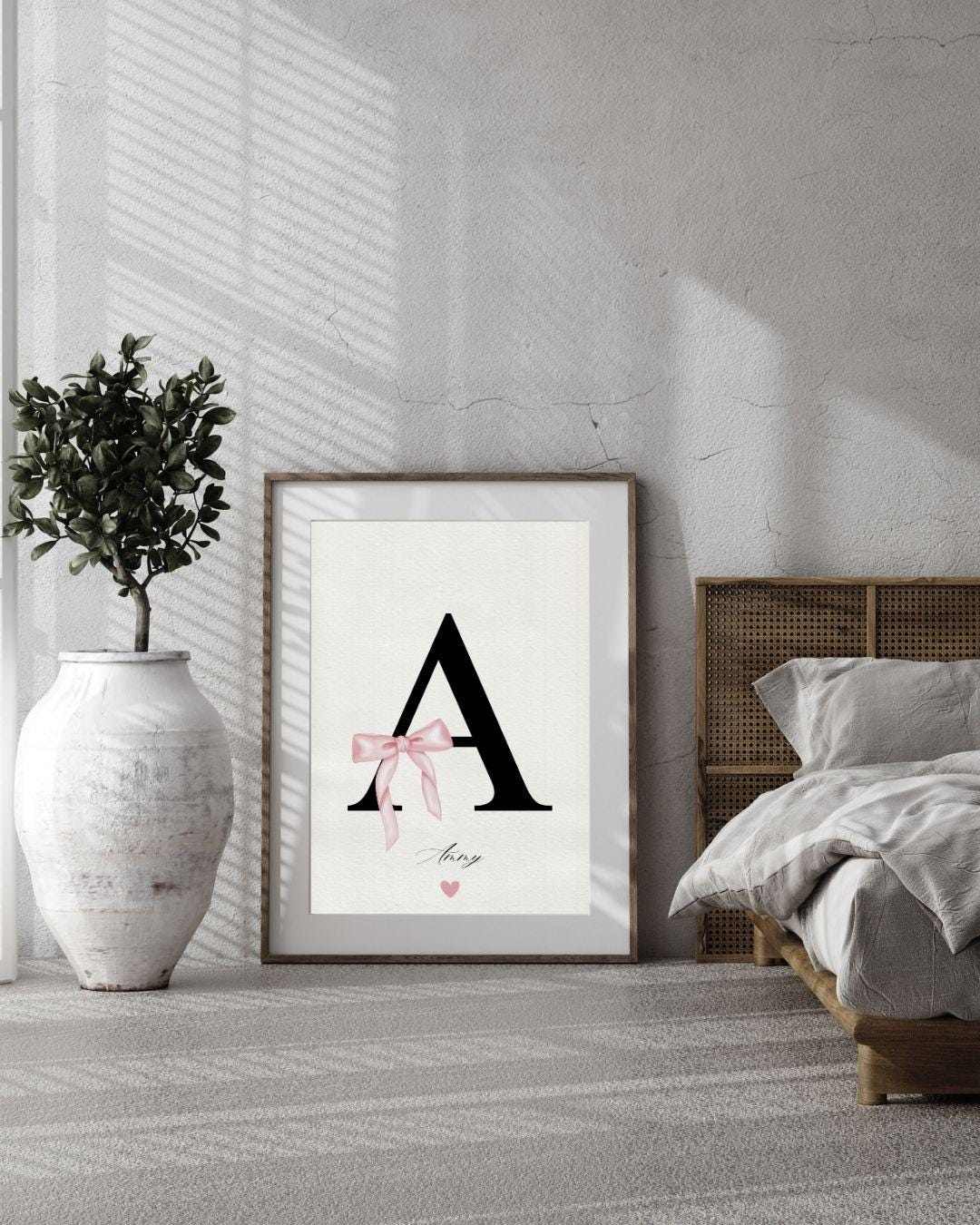 Pink Bow Alphabet Posters: Girls Nursery Decor (canva Template) - Etsy