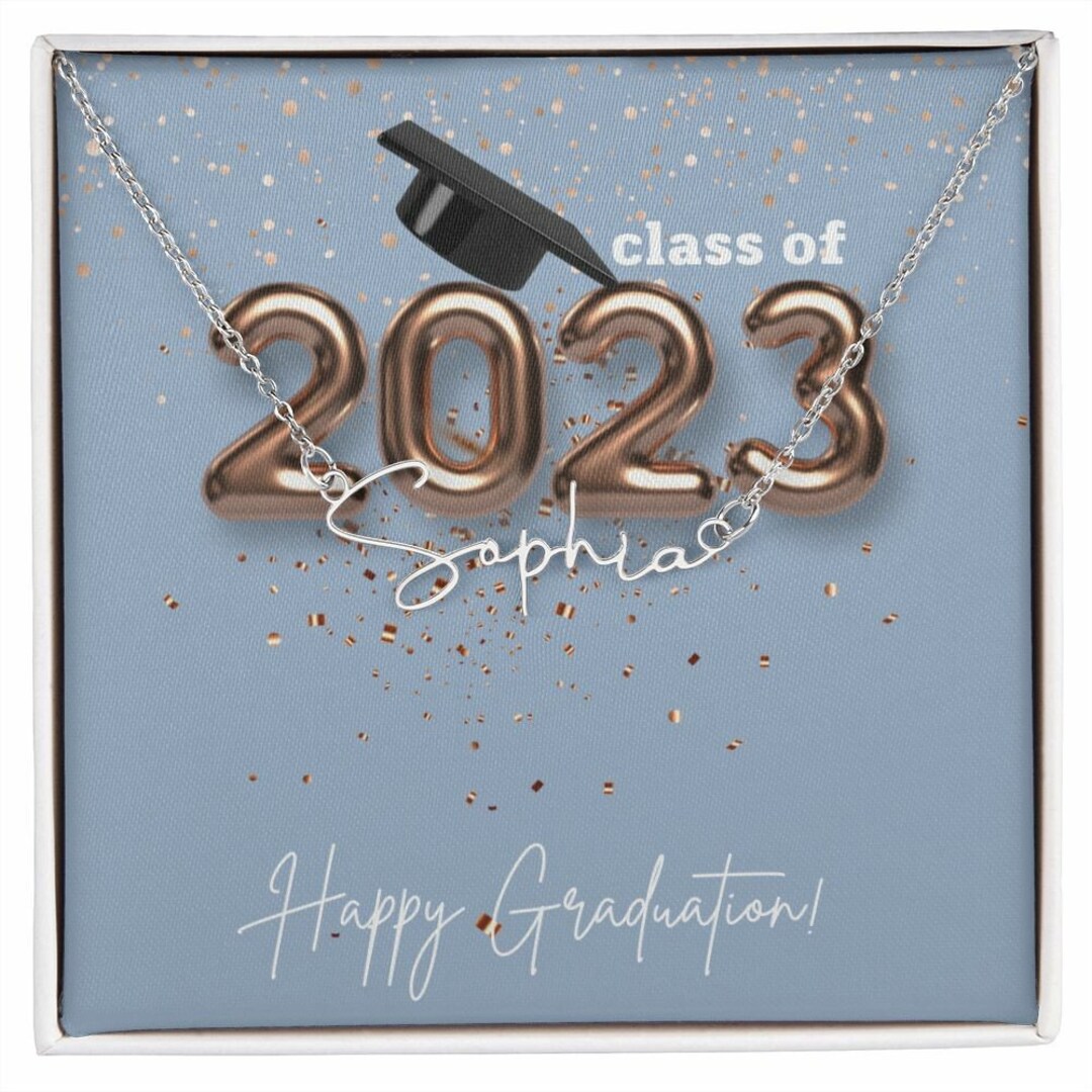 Custom Signature Name Necklace for 2023 Graduates Gift for - Etsy
