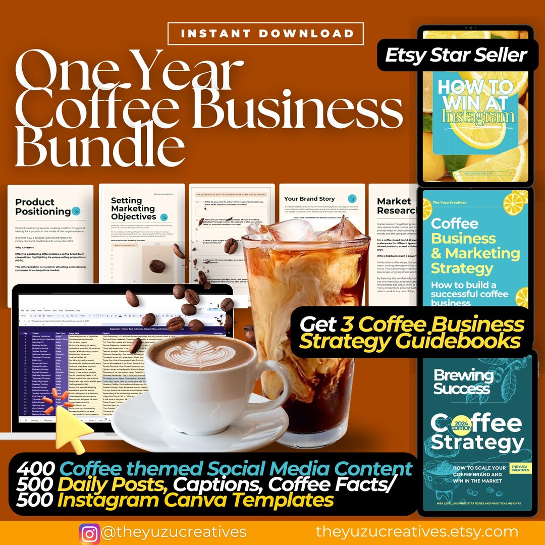 Coffee Shop: Canva & Instagram Ready, Branding Kit for Cafe Business ...