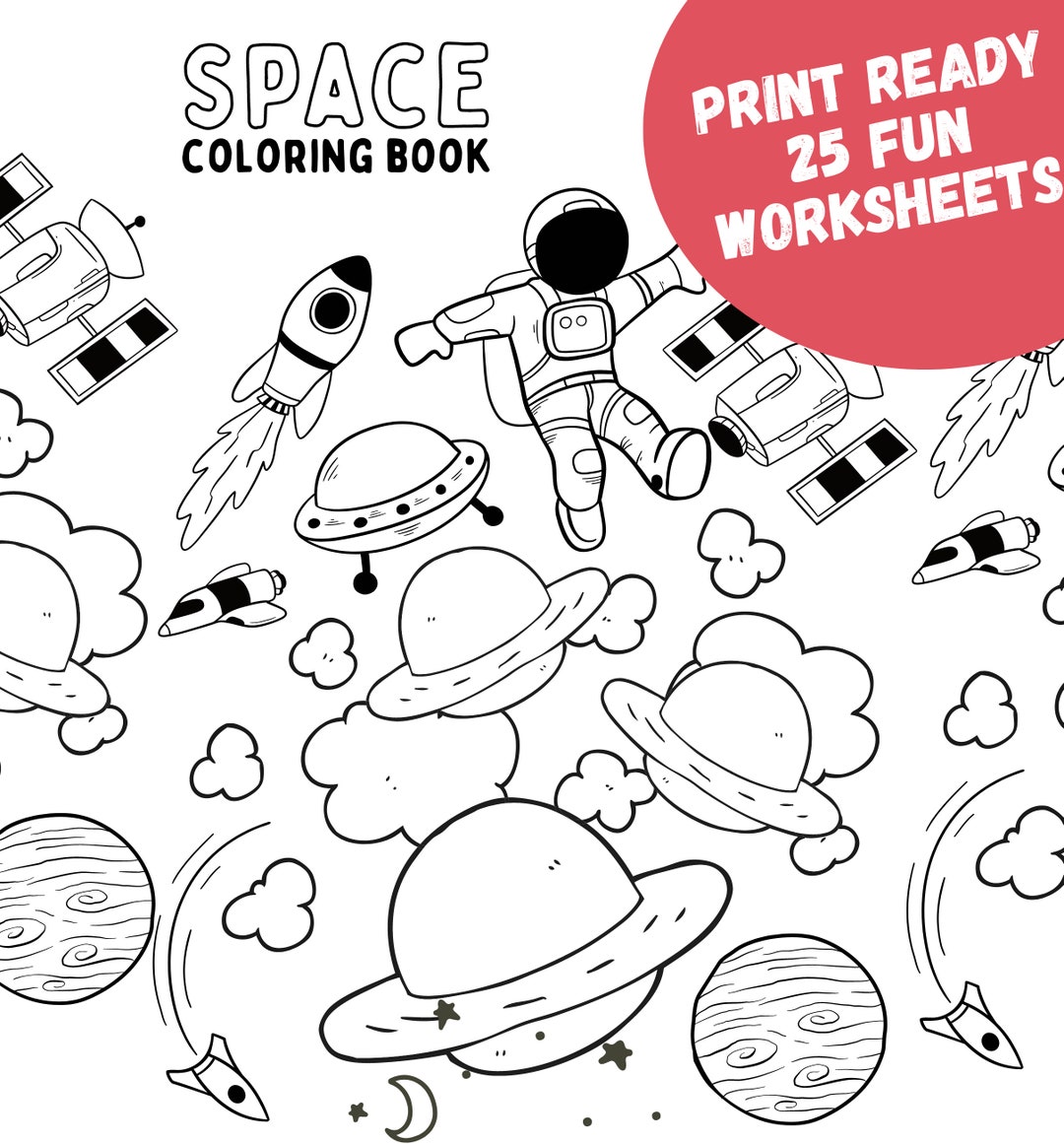 Outer Space Activity Coloring Book for Kids Digital Files - Etsy