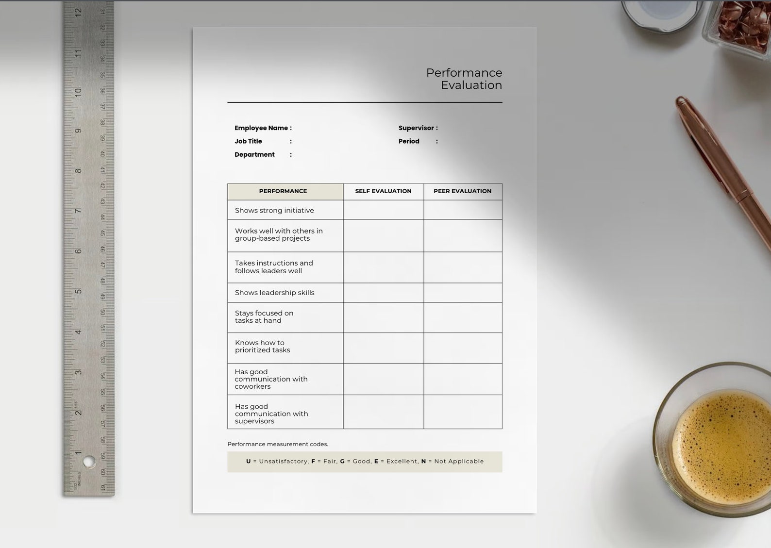 Employee Performance Review Template | Human Resources Planner ...