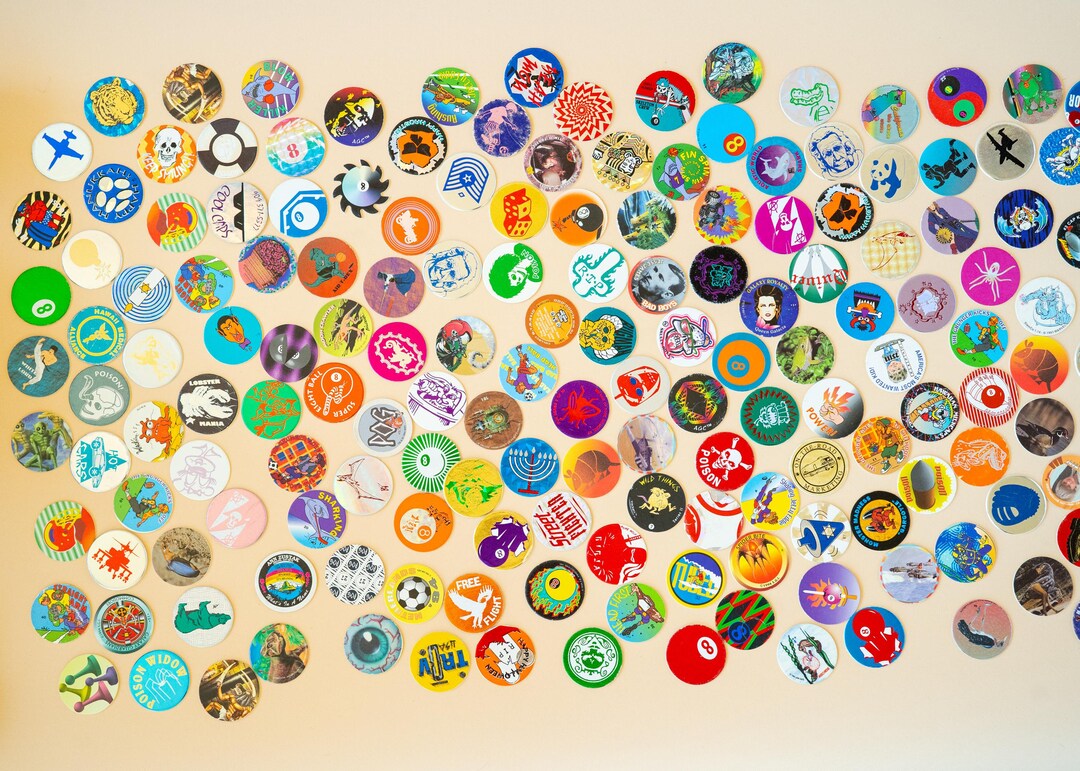 Large Vintage POG Collection – Assorted Designs & Colors – 90s ...