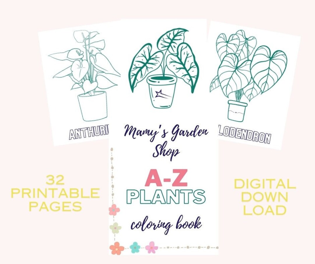 Houseplant Coloring Pages, 32 Page Pdf Color Sheets,houseplant Coloring ...