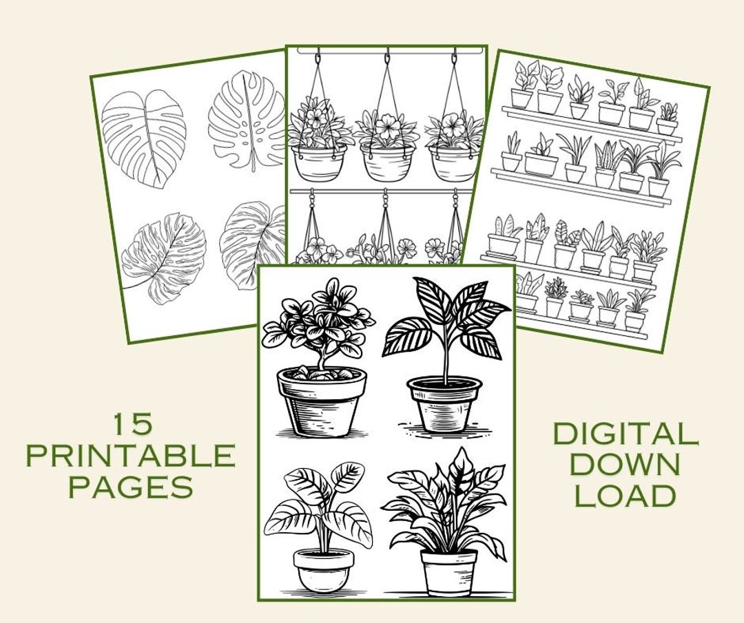 Coloring Pages, Plants,houseplants, Flowers, Design, Digital Prints ...