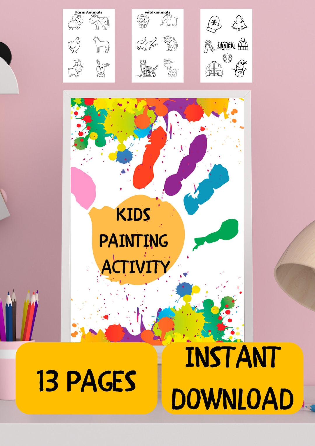 Kids Painting Activity, Fun Coloring Pages, Digital Dowland, Kids Color ...