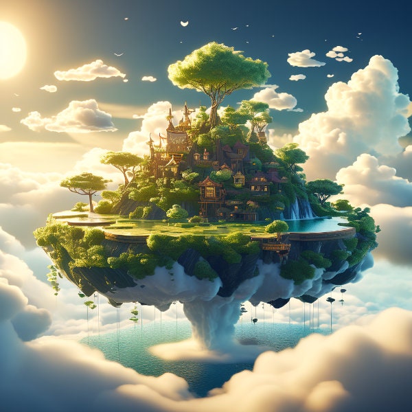 HQ Digital Art - Floating Island - Etsy