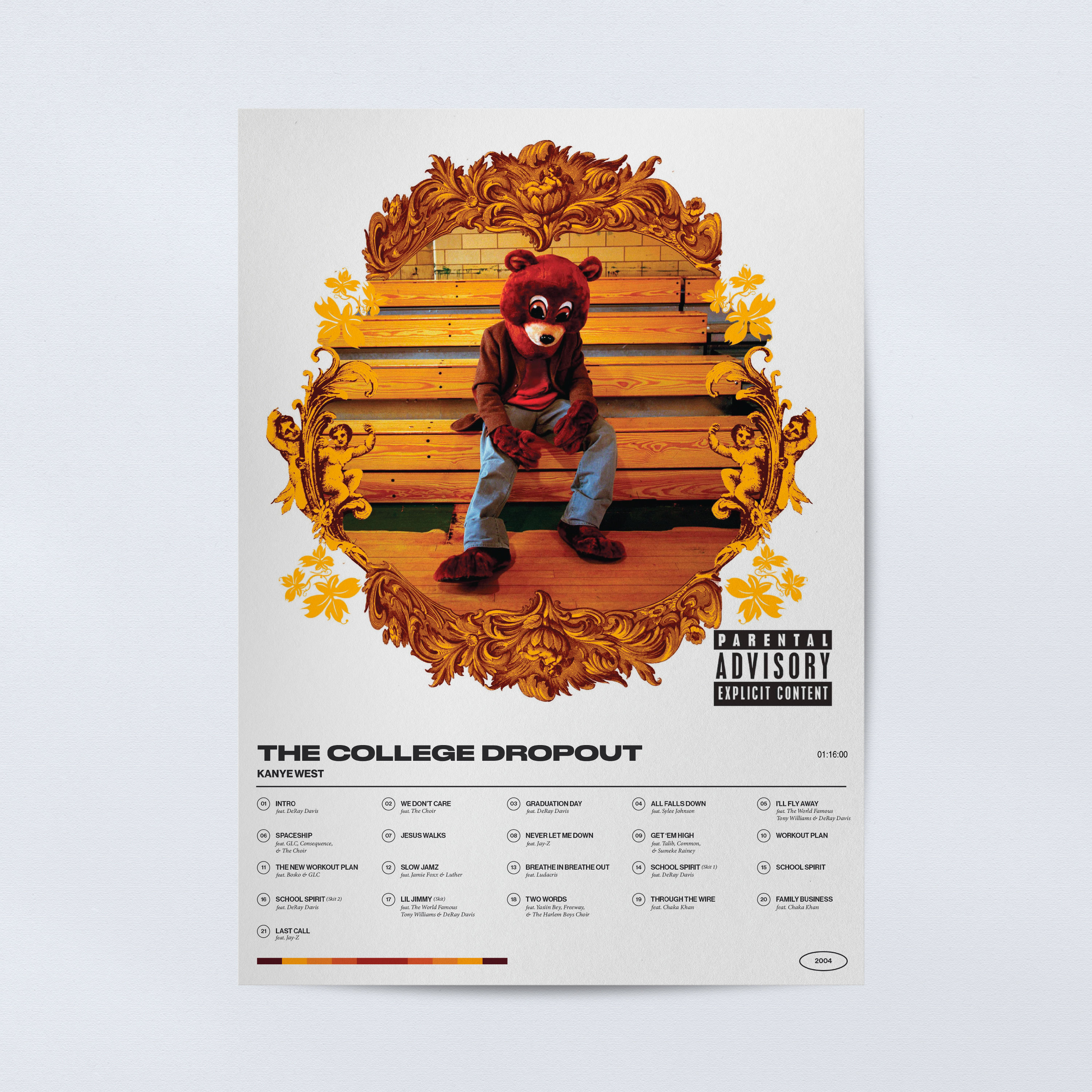 The College Dropout — Kanye West Album Poster | Spotify Album Print ...