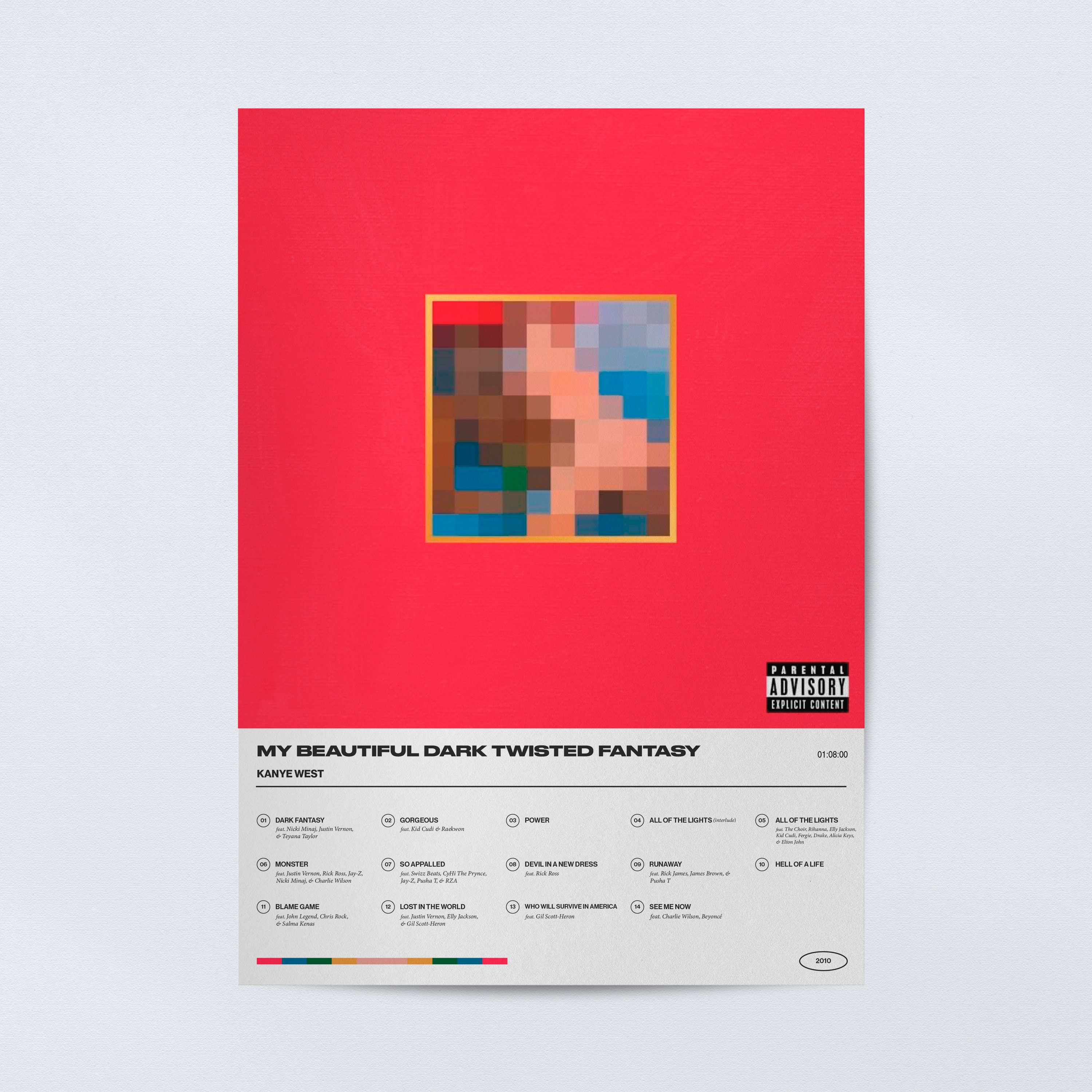 My Beautiful Dark Twisted Fantasy — Kanye West Album Poster | Wall Art ...