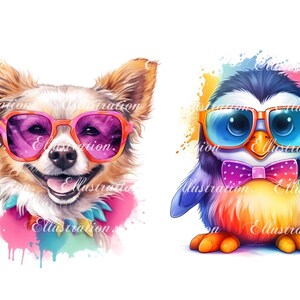 10 Cool Animals W/ Sunglasses - PNG Files - Transparent Background ...