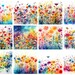 12 Rainbow Flower Fields - Digital Paper - High Quality Images - 12 ...