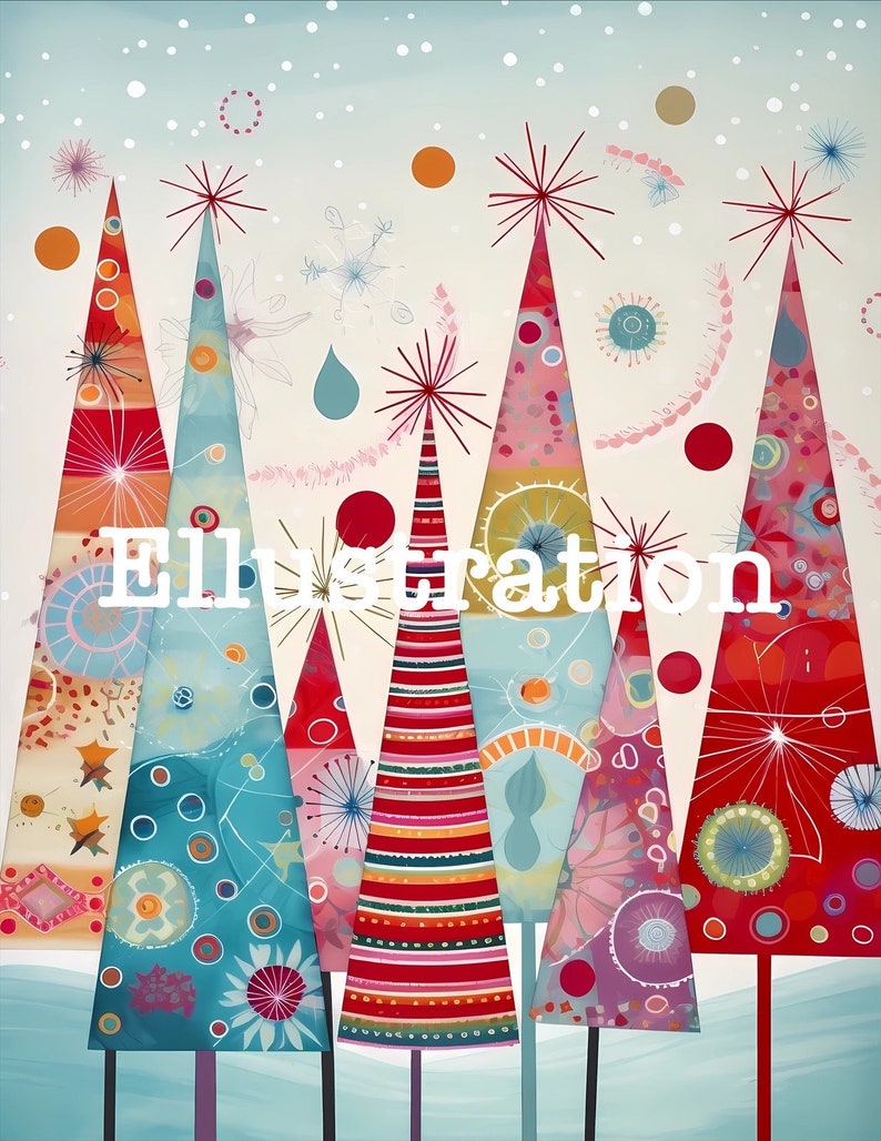 12 Holiday Trees Digital Journal Paper High Quality Images - Etsy