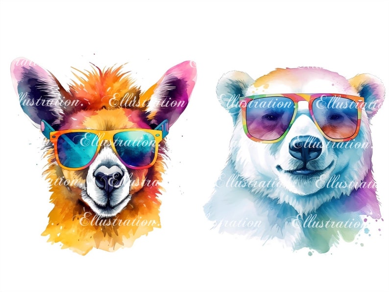 10 Cool Animals W/ Sunglasses - PNG Files - Transparent Background ...
