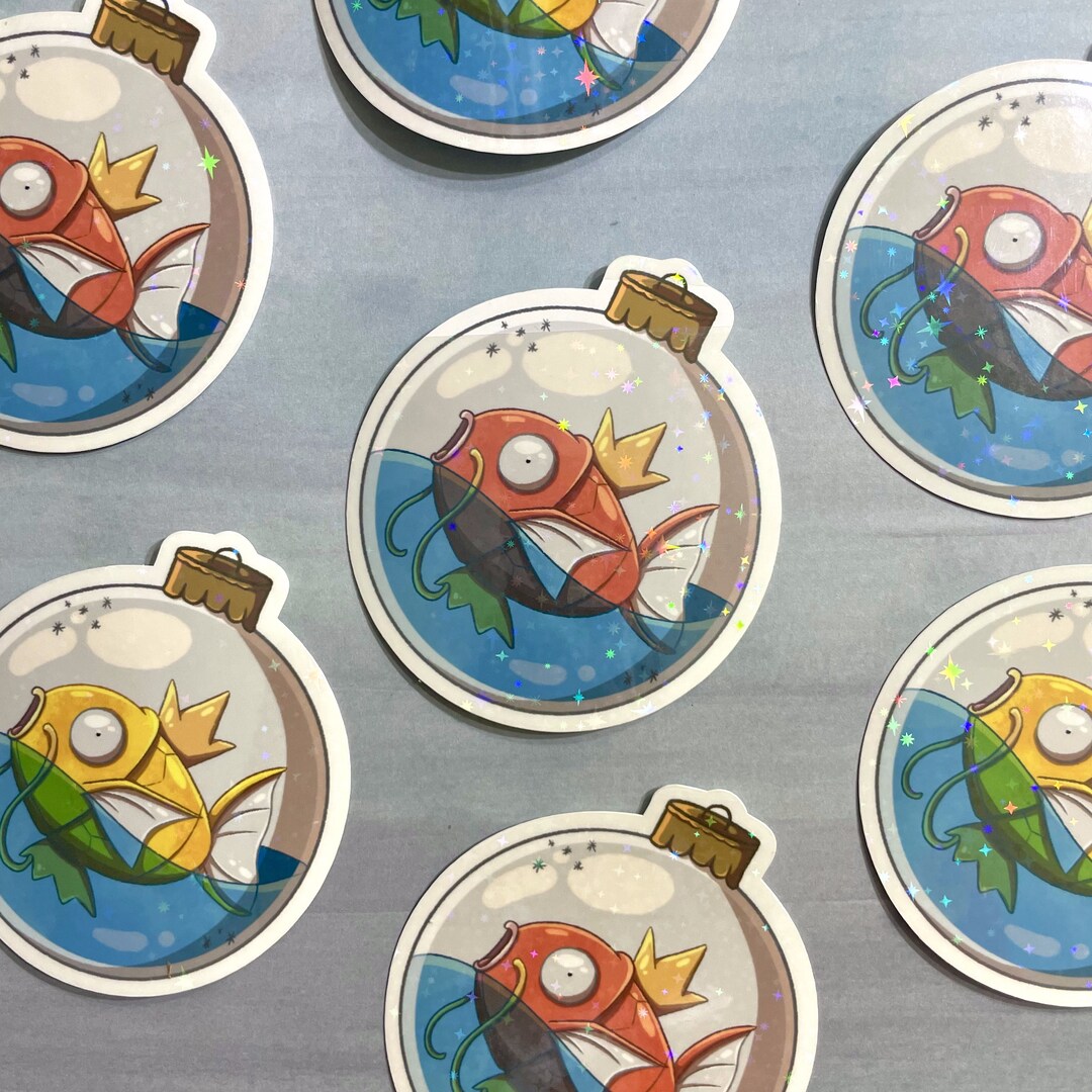 Christmas Karp - Pokemon Magikarp Water-resistant Sticker - Etsy