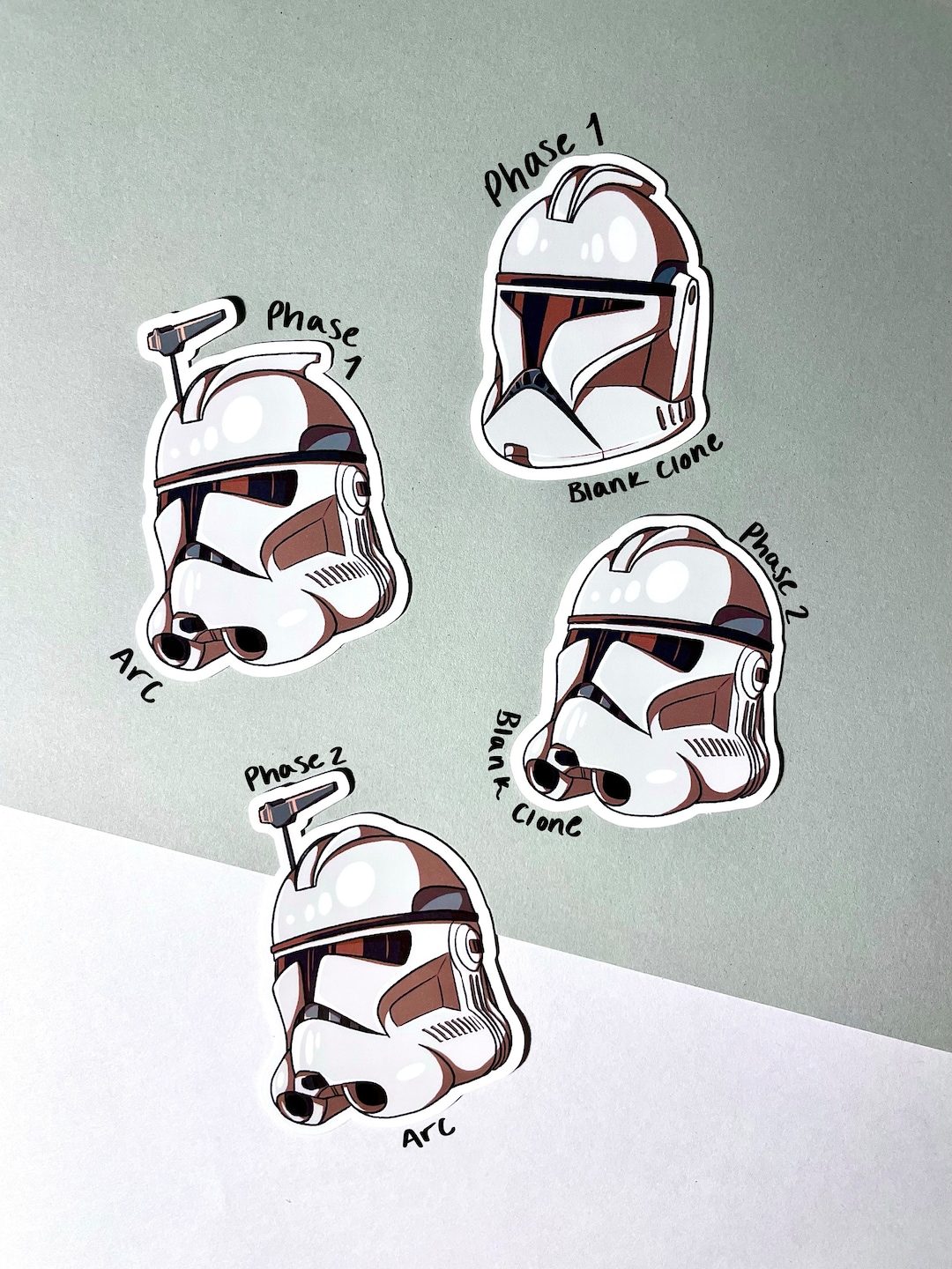 Blank Clone Helmet Stickers - Star Wars Water-resistant Stickers - Etsy