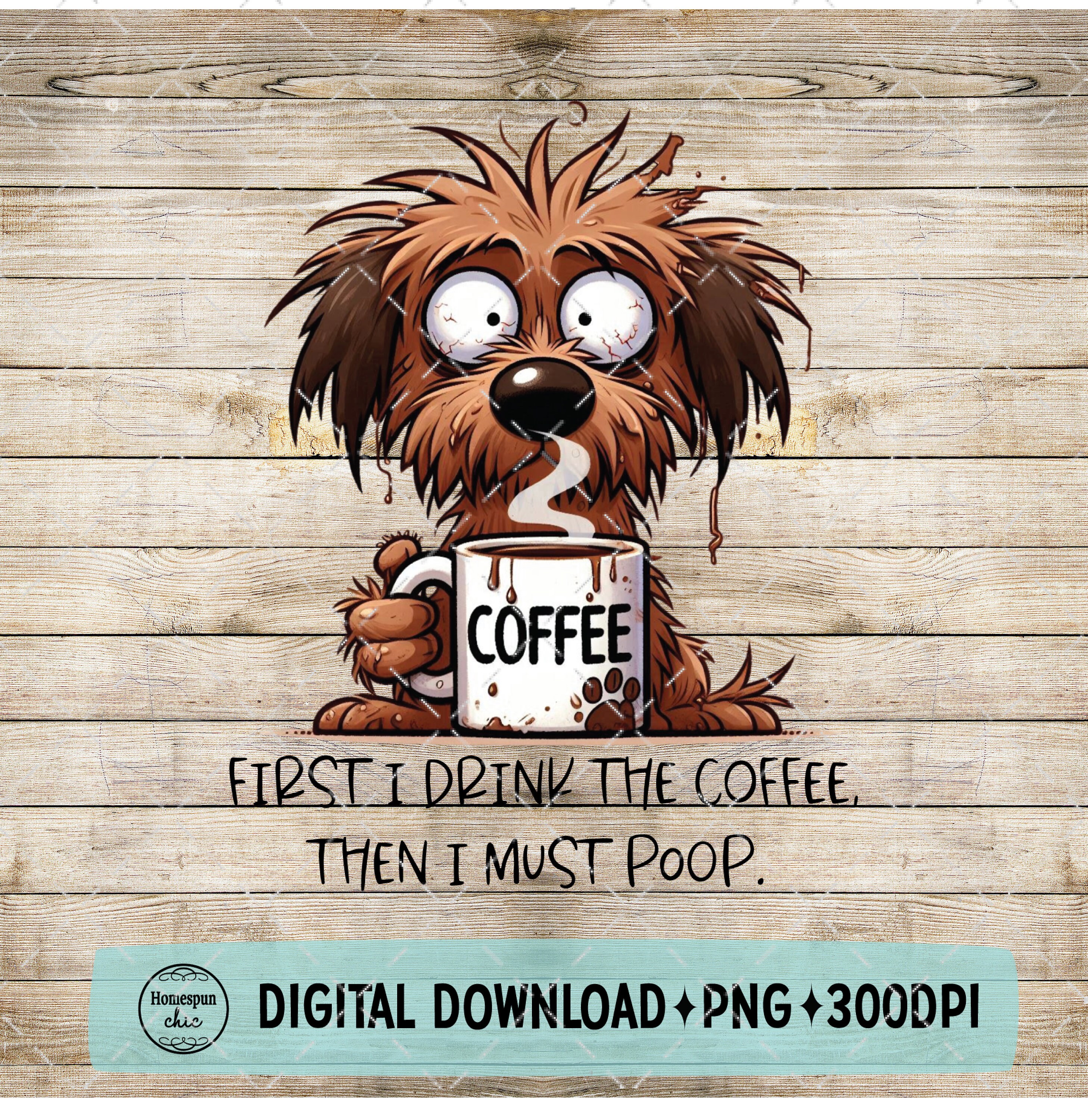 Funny Scruffy Dog Coffee PNG: Sublimation & DTF Design (300DPI) - Etsy