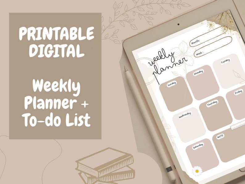Digital Printable Minimalistic Weekly Planner, To-do List ...