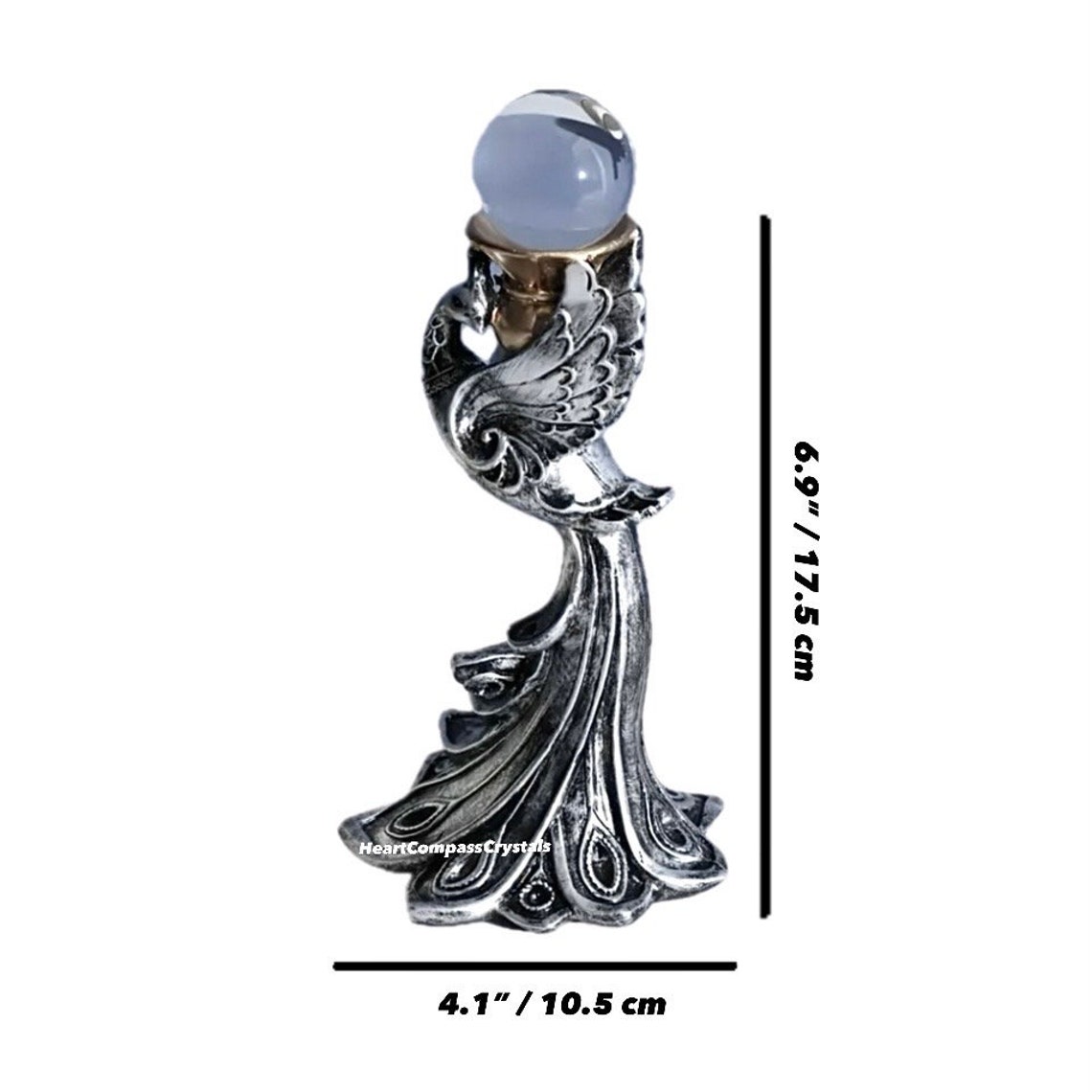 Phoenix Crystal Sphere Display | Bird Crystal Ball Holder | Home Decor ...