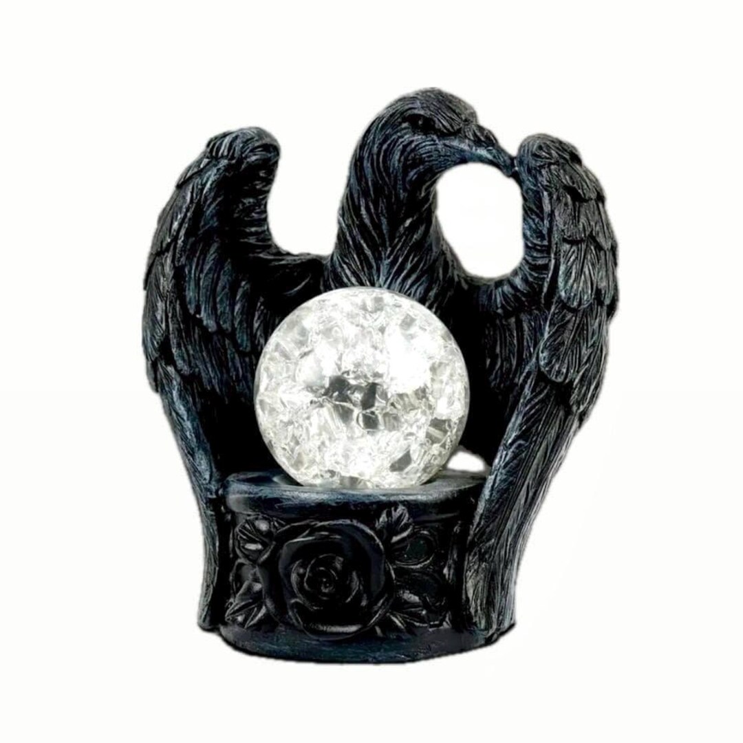 Crow Crystal Sphere Display Stand: Raven Bird Ball Egg Base Holder - Etsy
