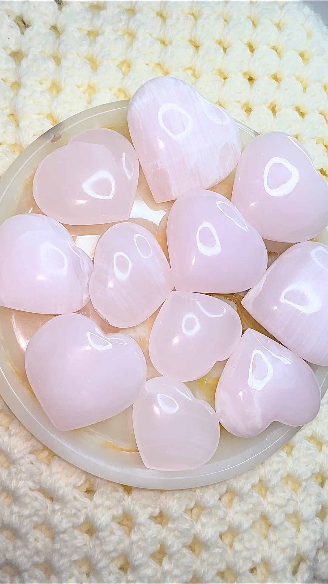 Beautiful Pink Mangano Calcite Heart UV Reactive Crystal Heart ...