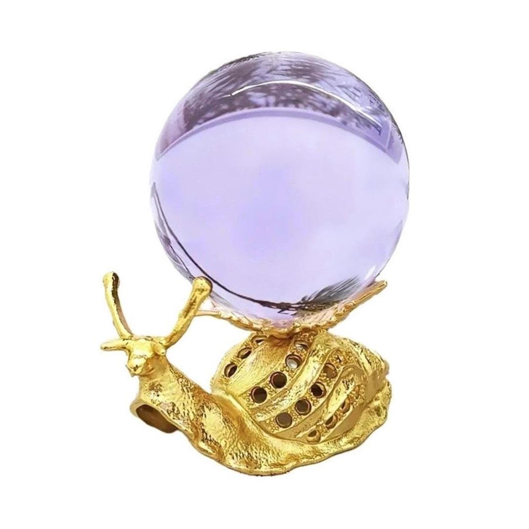 Beautiful Snail Crystal Sphere Display Stand | Gold Crystal Ball Base ...