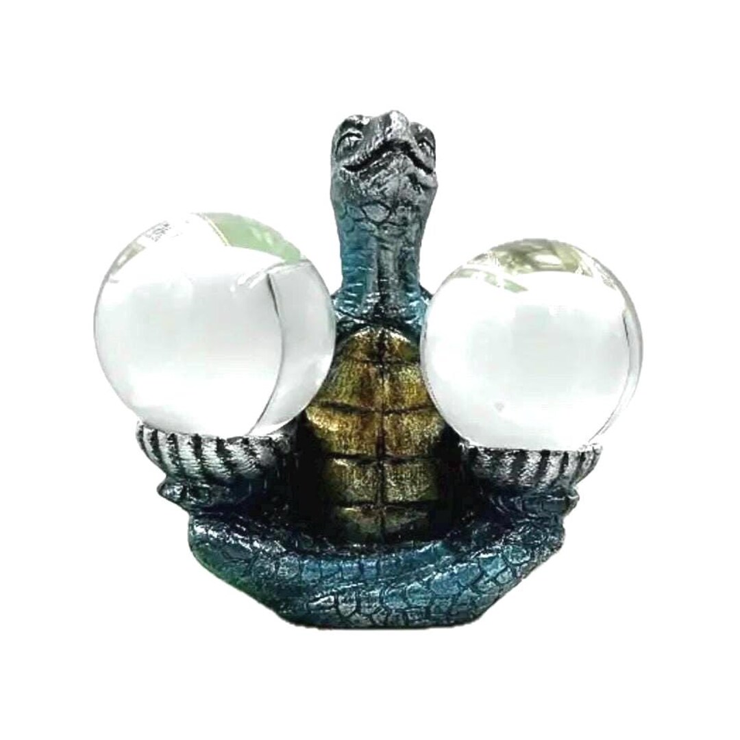Meditating Turtle Crystal Sphere Display Stand , Resin Yoga Tortoise ...