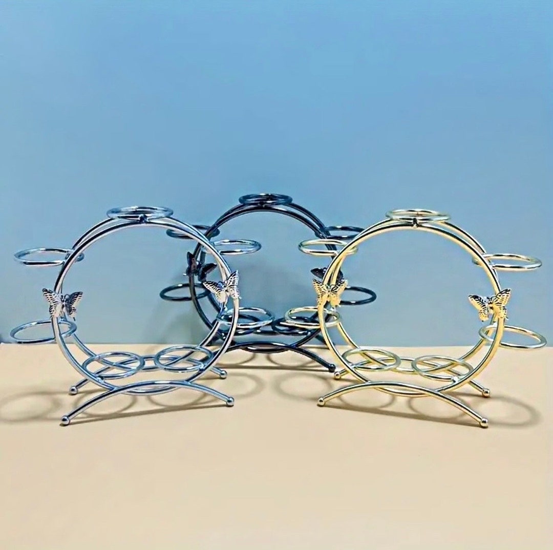 7 Crystal Sphere Butterfly Display | Round Crystal Ball Base Stand ...