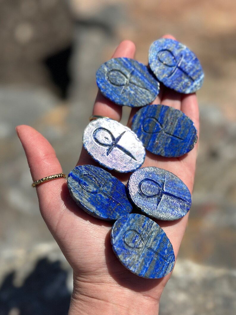 Lapis Lazuli Lucky Scarab Beetle Natural Stone Egyptian Ankh - Etsy