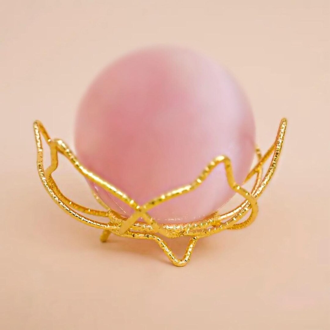 Lotus Flower Crystal Sphere Stand : Metal Water Lily Ball Display ...