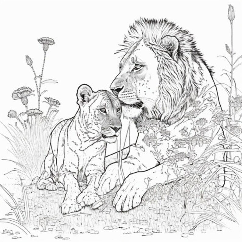 6 Kids Coloring Pages, Digital Download, Printable, PNG, Animals ...