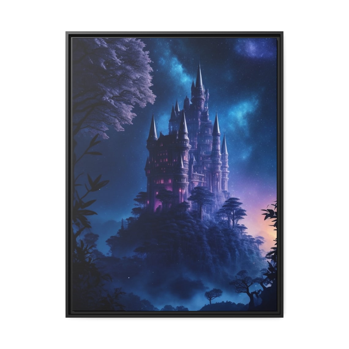 Castles in a Cosmic Stars Castle Wallpaper Castle Art - Etsy