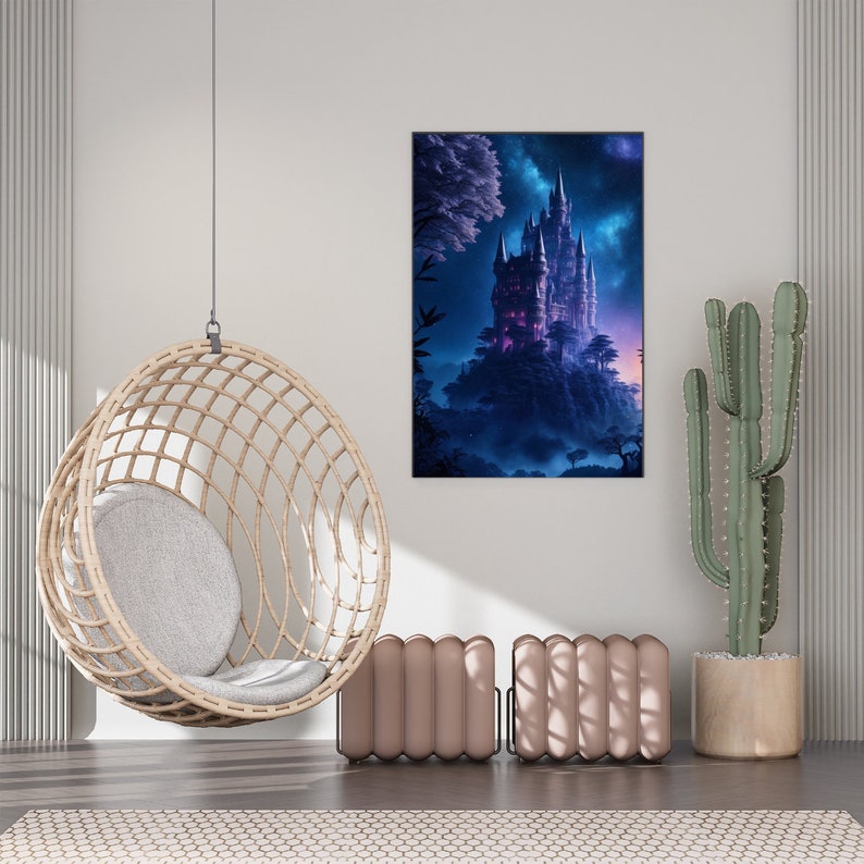 Castles in a Cosmic Stars Castle Wallpaper Castle Art - Etsy