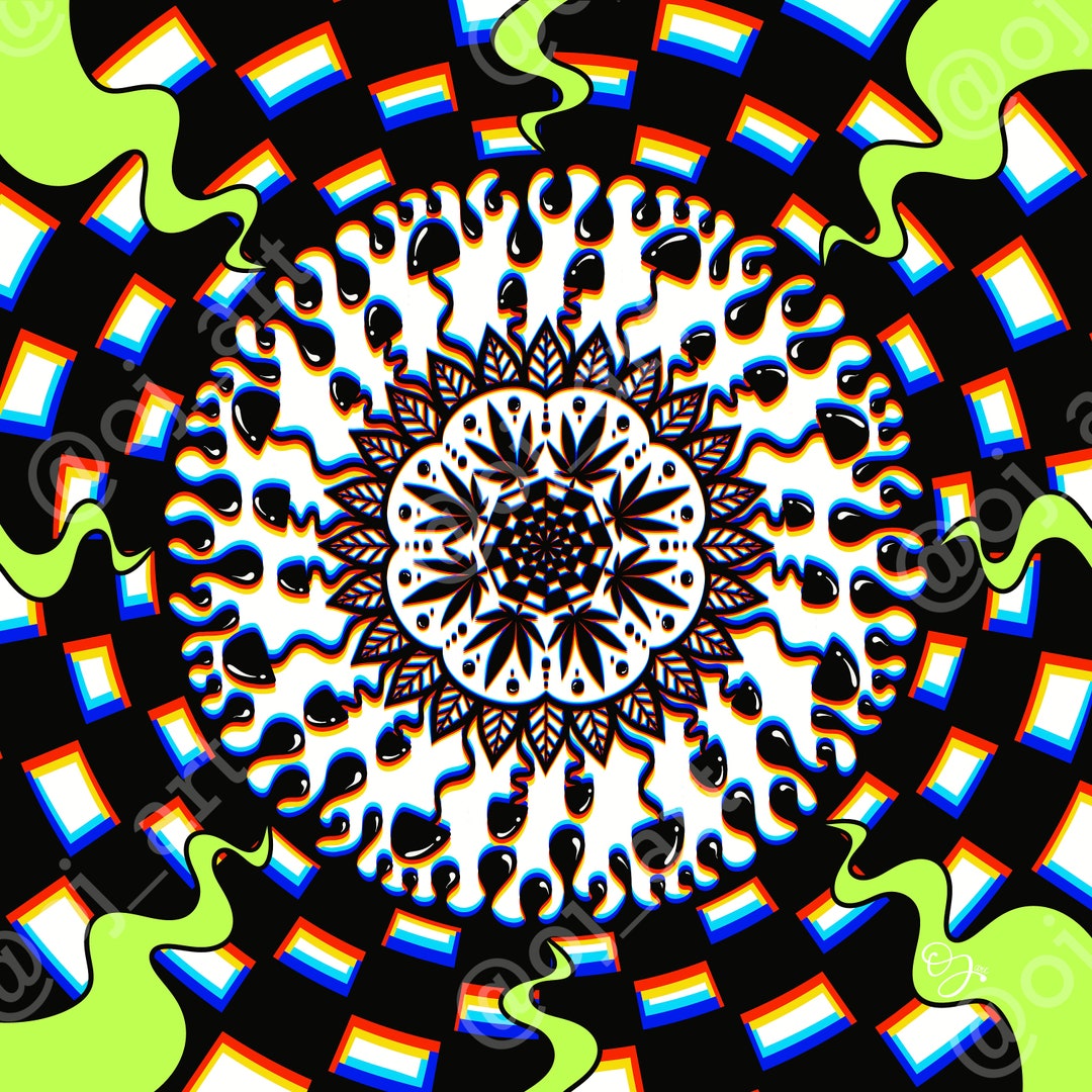 Happy Holladaze - Trippy Fine Art Print - Etsy